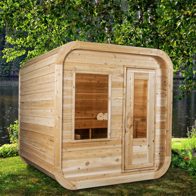 Canadian Timber Luna Cube Sauna (4 Person) – Thermaliving